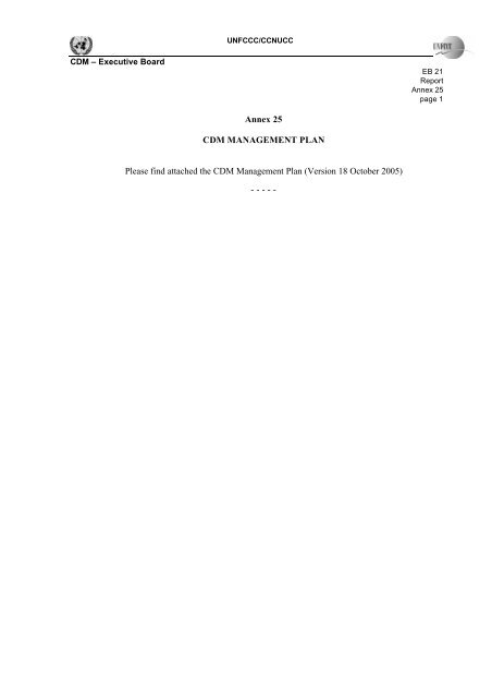 Annex 25 - CDM Management Plan (CDM MAP)