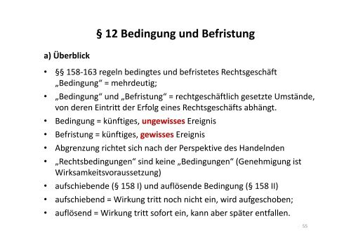 Â§ 12 Bedingung und Befristung