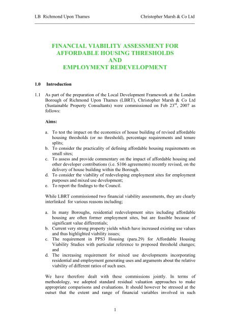 Financial Viability Assessment - London Borough of Richmond upon ...