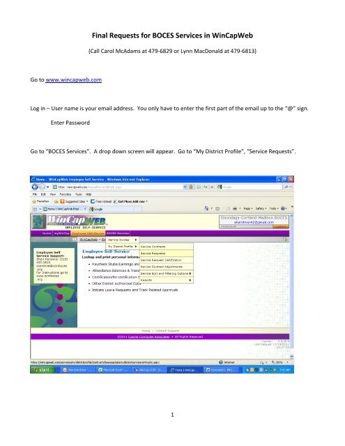 WinCap Web Instructions - Questar III