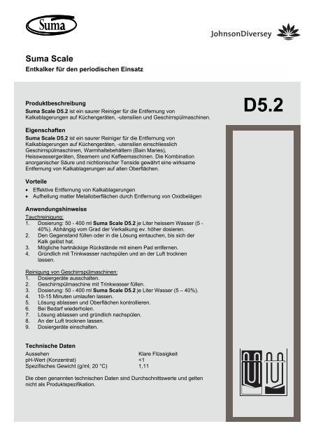 D5.2 Suma Scale - Diversey