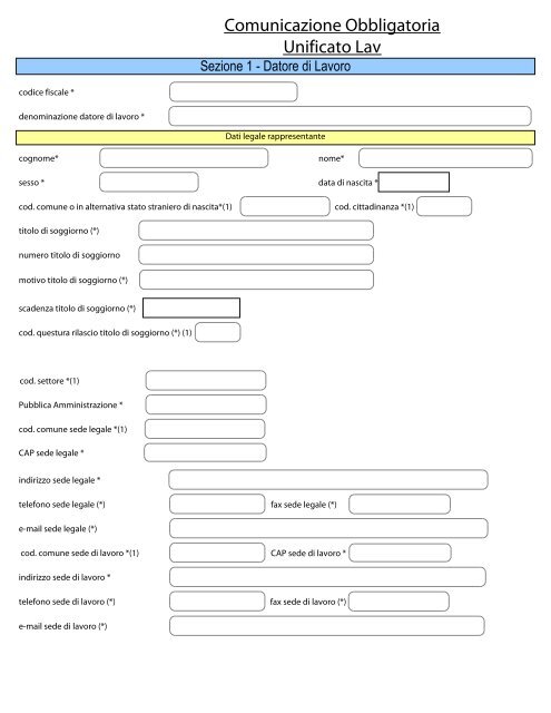 Unilav Cessazione 2010 - ClicLavoro