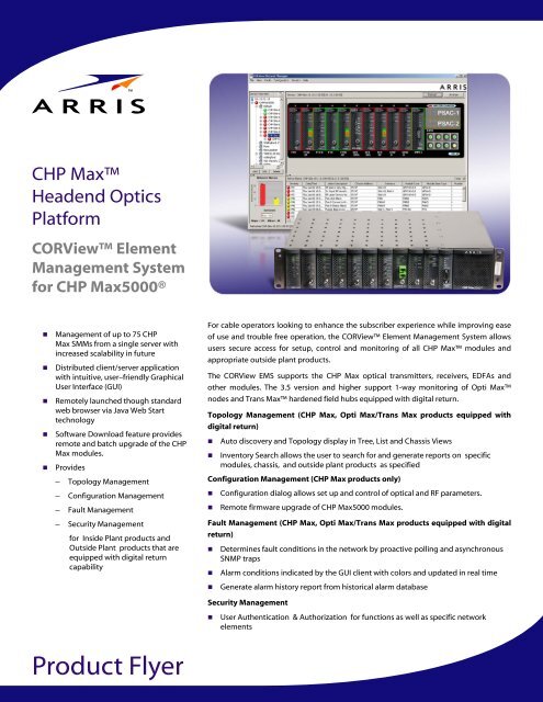 CORView Element Management System for CHP Max5000 ... - Arris