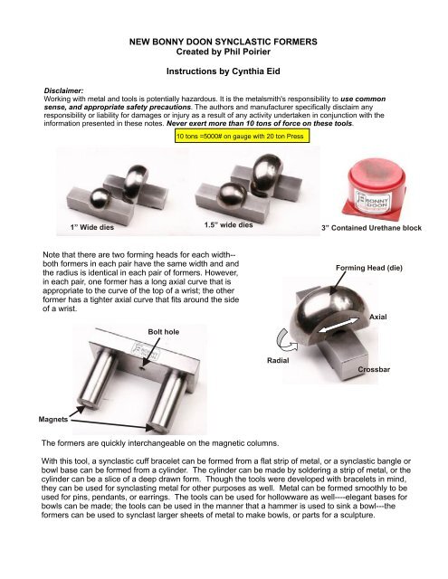 Synclastic Formers Instructions - Bonny Doon Engineering