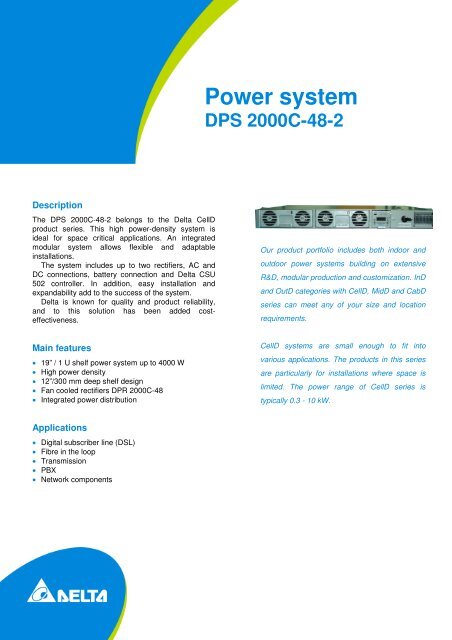 DPS 2000C-48-2 - DELTA Power Solutions
