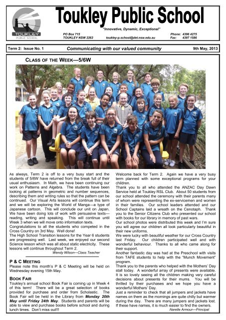 14 TERM 2 Issue 1 Week 20 [pdf, 3 MB] - Toukley Public School