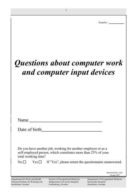 Questions About Computer Work And Computer Input Devices 5286