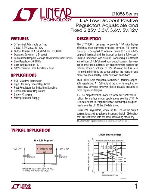 LT1086CT-5 datasheet - Datasheet Catalog