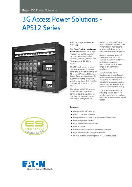 3G Access Power Solutions - APS12 Series - AmpPower