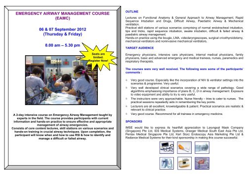 EMERGENCY AIRWAY MANAGEMENT COURSE - Singapore ...