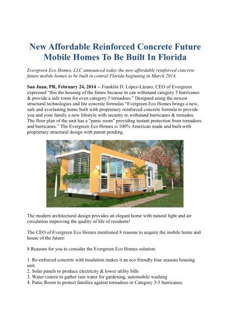 New Affordable Reinforced Concrete Future Mobile Homes To Be Built In ...