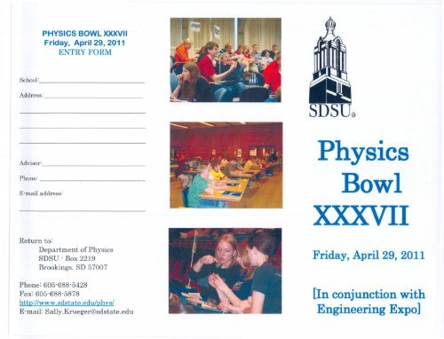 Physics Bowl 2011 - South Dakota State University