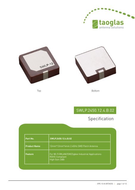 SWLP.2450.12.4.B.02 - Taoglas