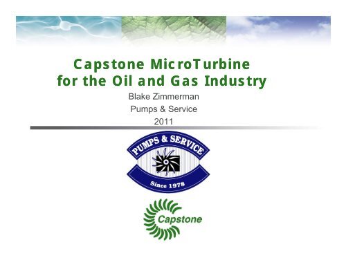 Capstone MicroTurbine - Gas/Electric Partnership