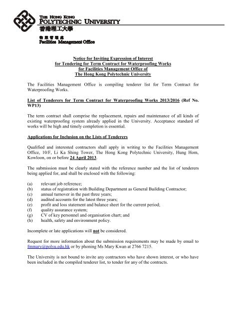 Notice for Expression of Interest for Pre-qualification