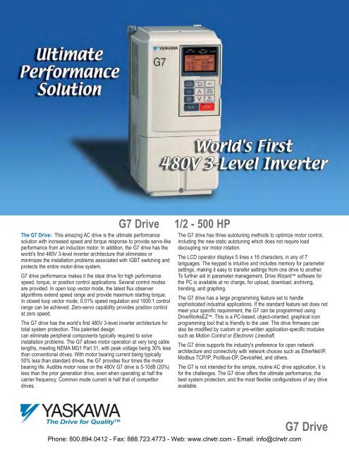 Yaskawa G7 Series General Purpose Drives