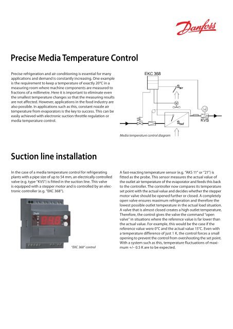 Precise Media Temperature Control Suction line installation - Danfoss