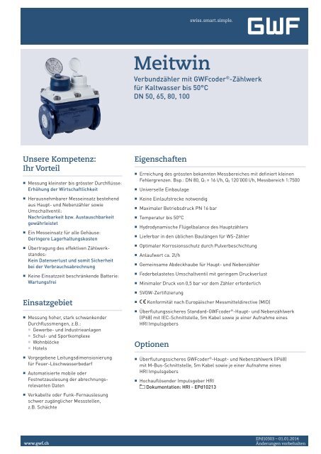 Prospekt - GWF Messsysteme AG