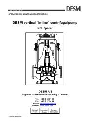 DESMI self-priming centrifugal pump TYPE SA DESMI A/S