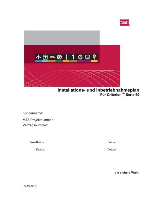 Installations- und Inbetriebnahmeplan - MTS