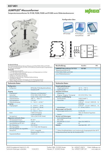 857-801 JUMPFLEX®-Messumformer - Wago