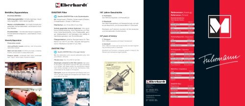 Behälter/Apparatebau 147 Jahre Geschichte DIASTAR Filter ...