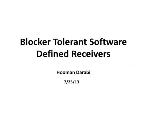 Blocker Tolerant Software Defined Receivers