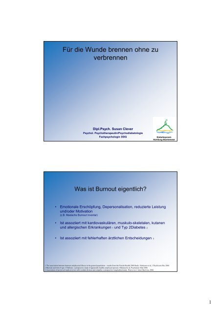 Dipl. Psych. Susan Clever, Hamburg - Amputation verhindern