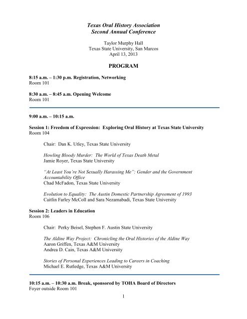 program schedule - Baylor University