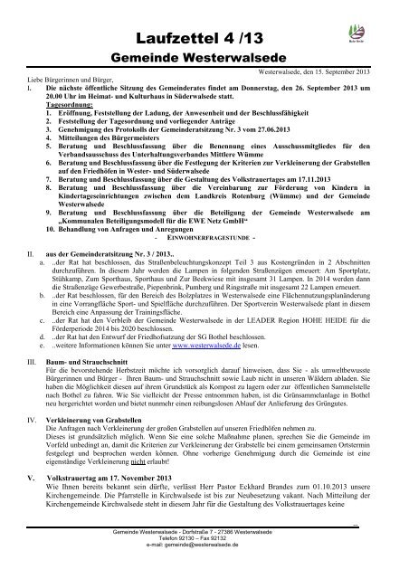 Laufzettel - Samtgemeinde Bothel