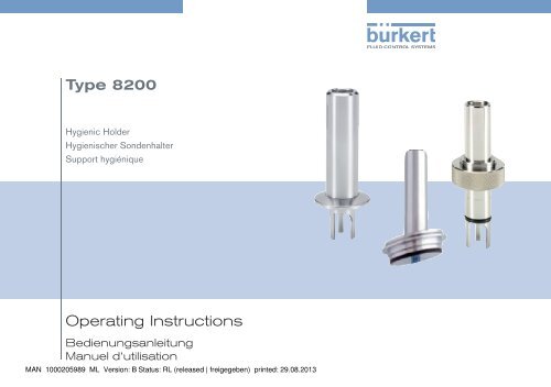 Operating Instructions Type 8200 - Bürkert Fluid Control Systems