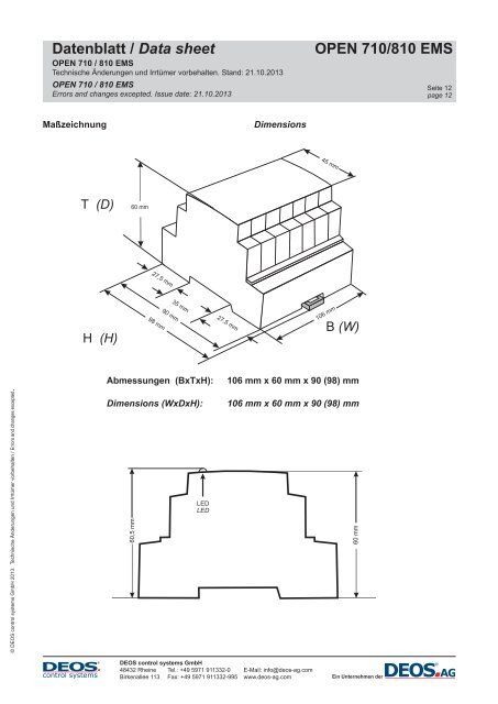 45 mm Datenblatt 45 mm Datenblatt