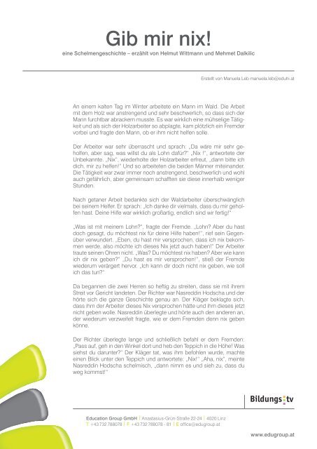 Gib mir nix! - Education Group