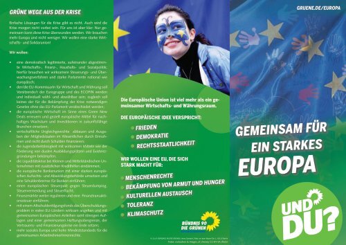 Flyer Europa-Politik als pdf - Bündnis 90/Die Grünen Düsseldorf