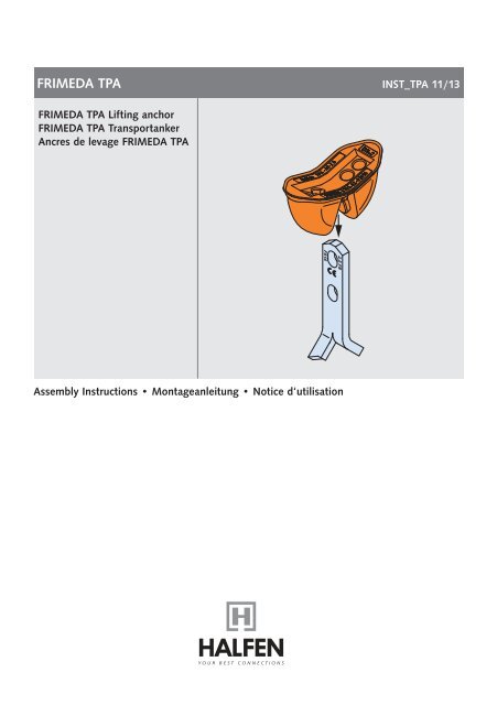 FRIMEDA TPA Lifting Anchor - Assembly Instructions - Halfen