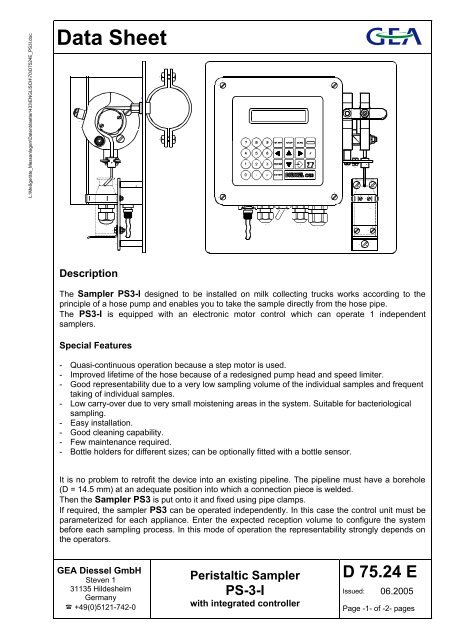 Data Sheet D 75.24 E - GEA Diessel