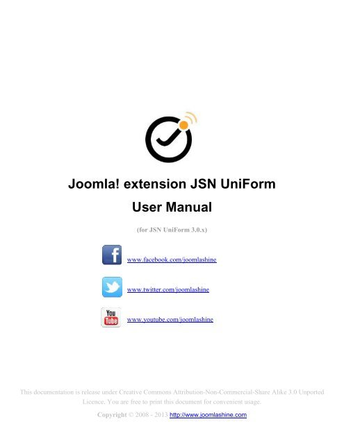 Joomla! extension JSN UniForm User Manual