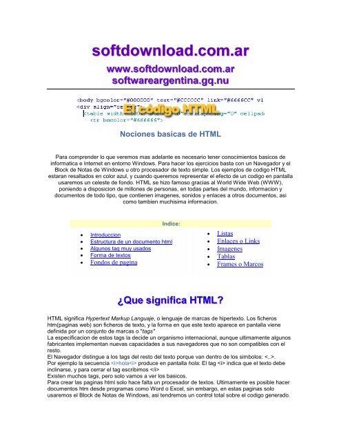 Nociones basicas de HTML