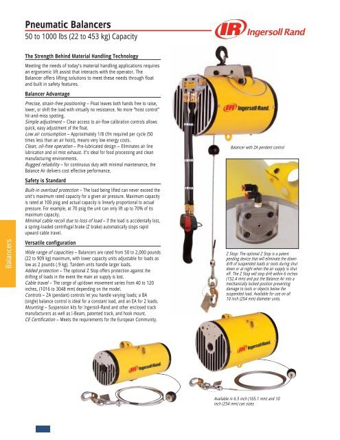 Pneumatic Balancers - Ingersoll Rand