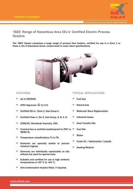 'ISES' Range of Hazardous Area EEx'e' Certified Electric ... - EXHEAT
