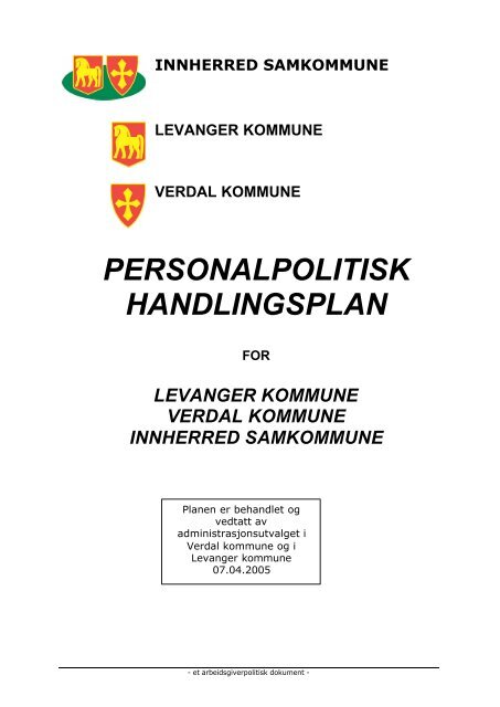 PERSONALPOLITISK HANDLINGSPLAN - Innherred samkommune
