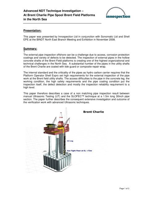 NDT Technique Investigation - Innospection