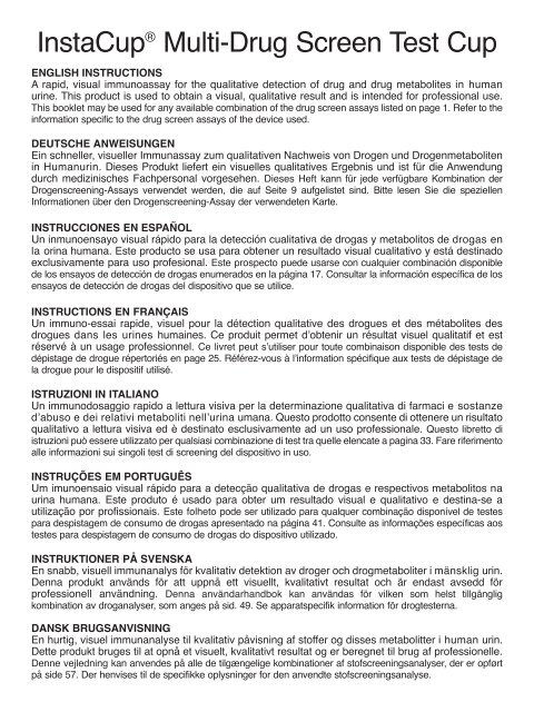 InstaCupÂ® Multi-Drug Screen Test Cup - Innovatek Medical Inc.