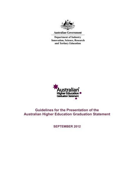 Guidelines for the Presentation of the Australian Higher Education ...