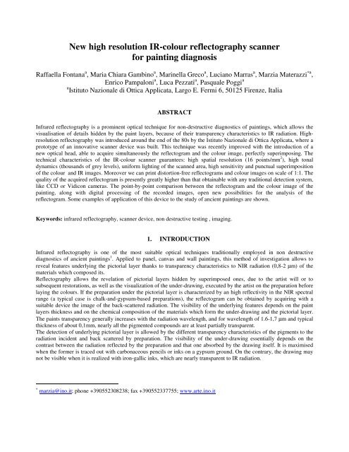 New high resolution IR-colour reflectography scanner for painting ...