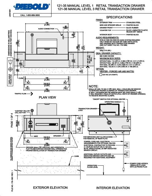 121-35 manual level 1 retail transaction drawer - Diebold