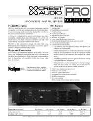 8001 POWER AMPLIFIER - Crest Audio