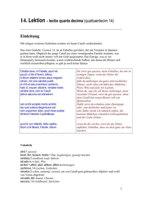 14.Lektion - lectio quarta decima