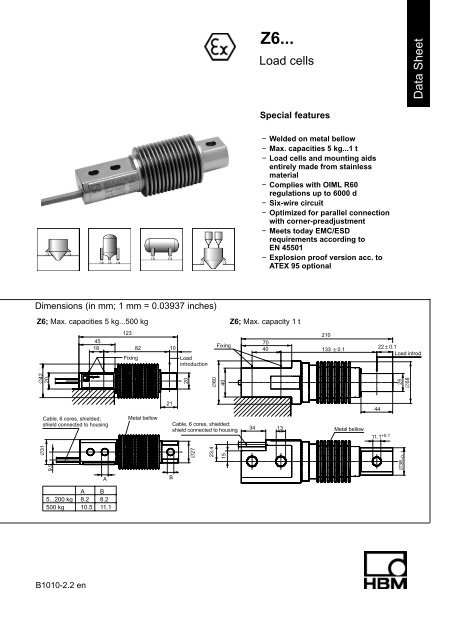Load cells Data Sheet