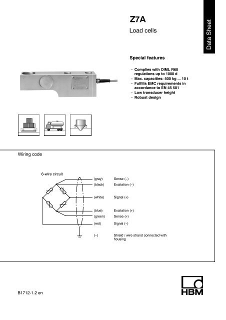 Load cells Data Sheet